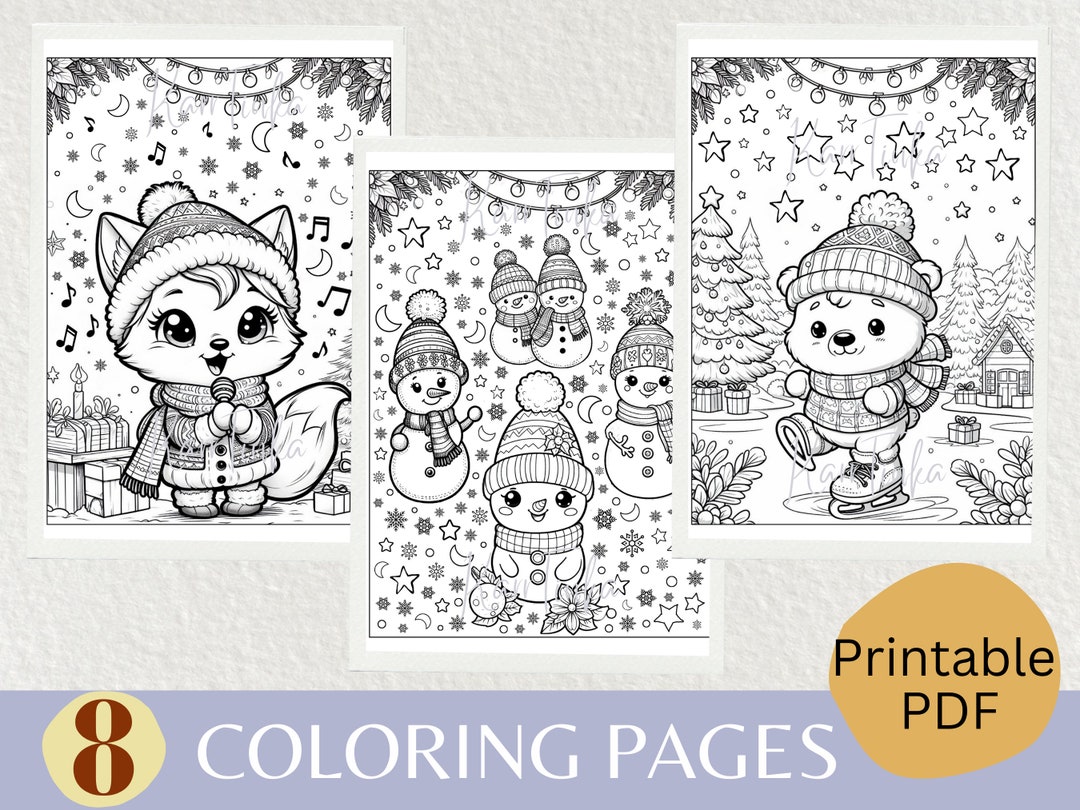 Cute Winter Coloring Pages, Christmas Coloring Page Worksheets ...