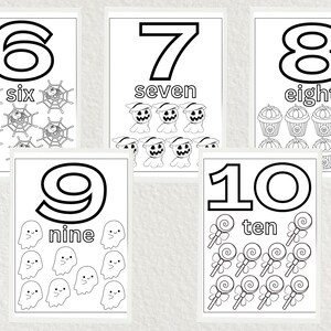 Halloween 1-10 Numbers Printable Coloring Page Worksheets, Number ...