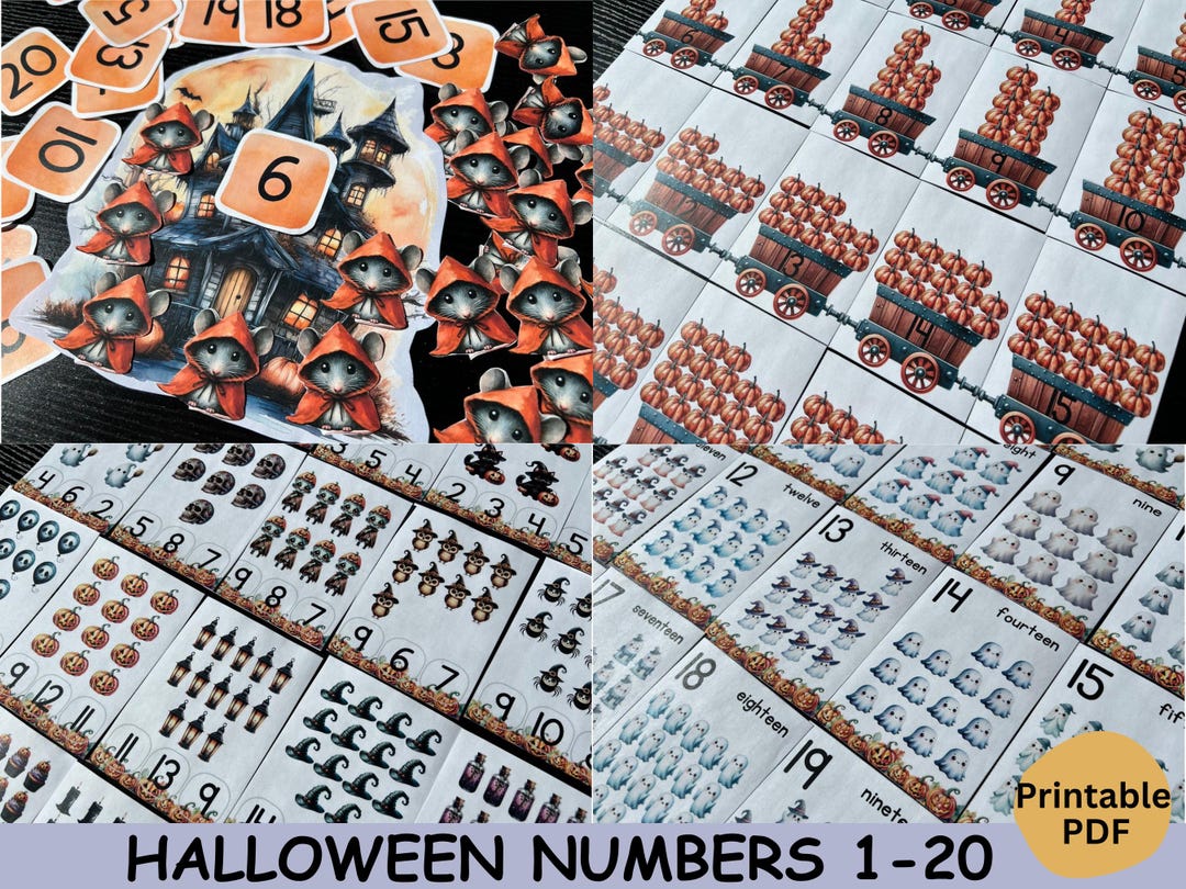 Halloween Numbers 1-20, Pumpkin Number Train, Ghost Number Cards ...