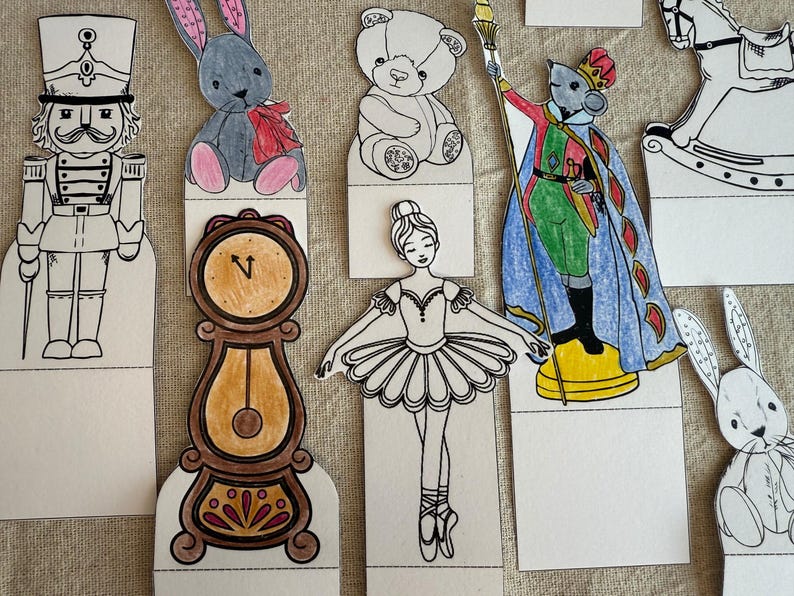 Christmas Nutcracker Coloring Paper Craft, Printable Christmas Diorama, Winter Play Set, Xmas ...