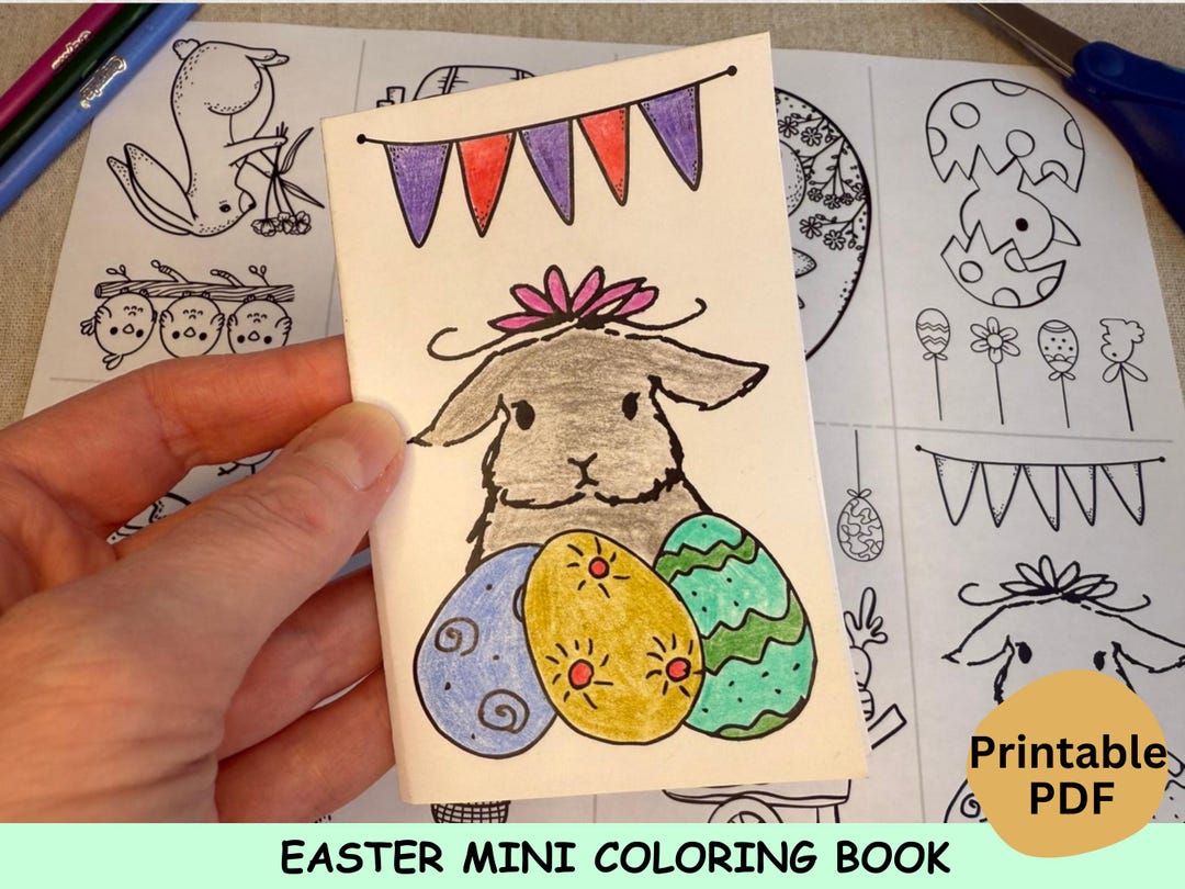 Spring Easter Mini Coloring Book, DIY Spring Coloring Page for Kids ...