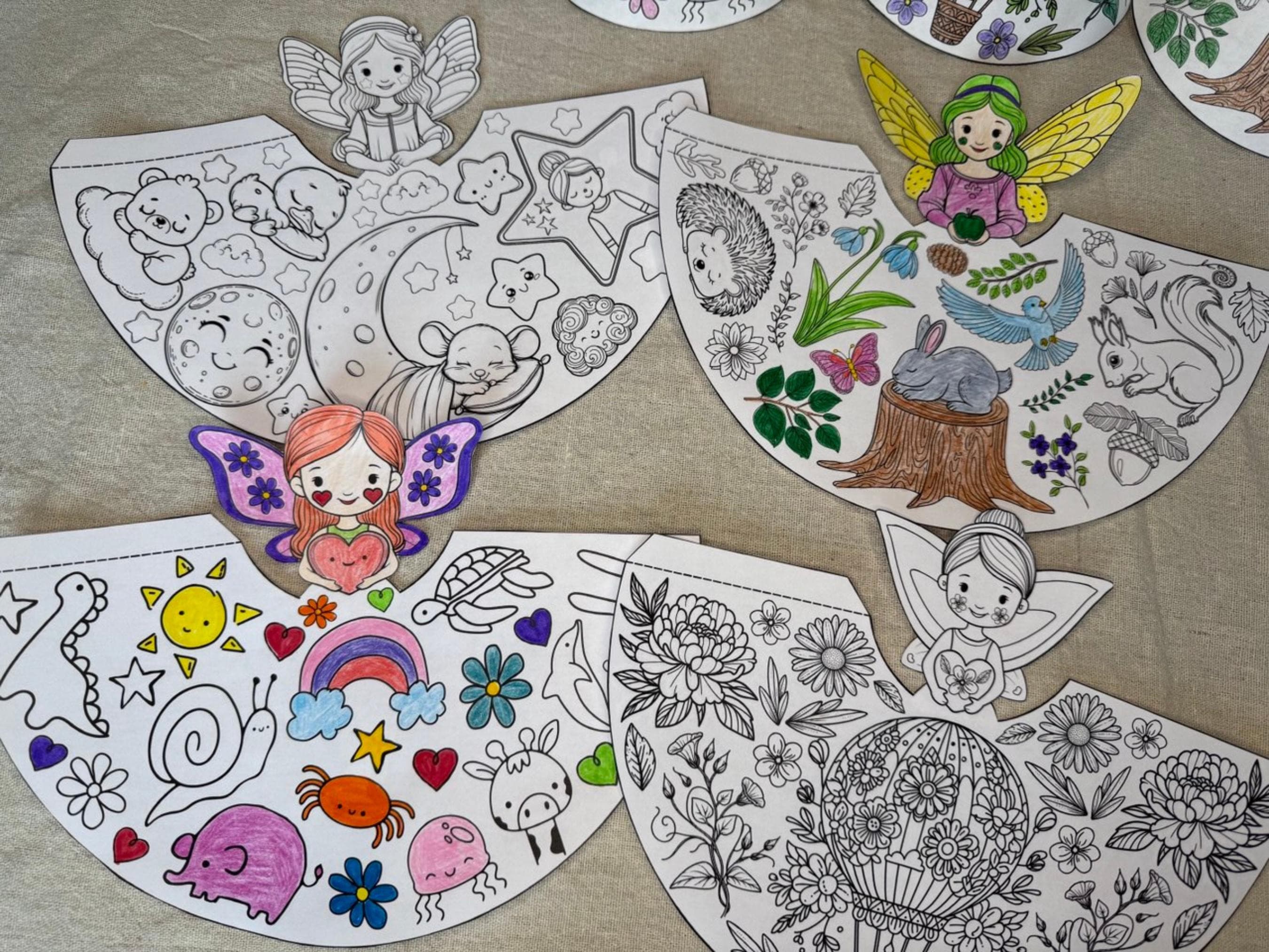 Fairy Dolls Paper Craft Kit, Paper Doll Coloring Set, Printable Paper ...