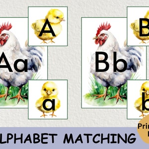 Chicks Letter Matching Cards, Alphabet Recognition Activity, Montessori ...