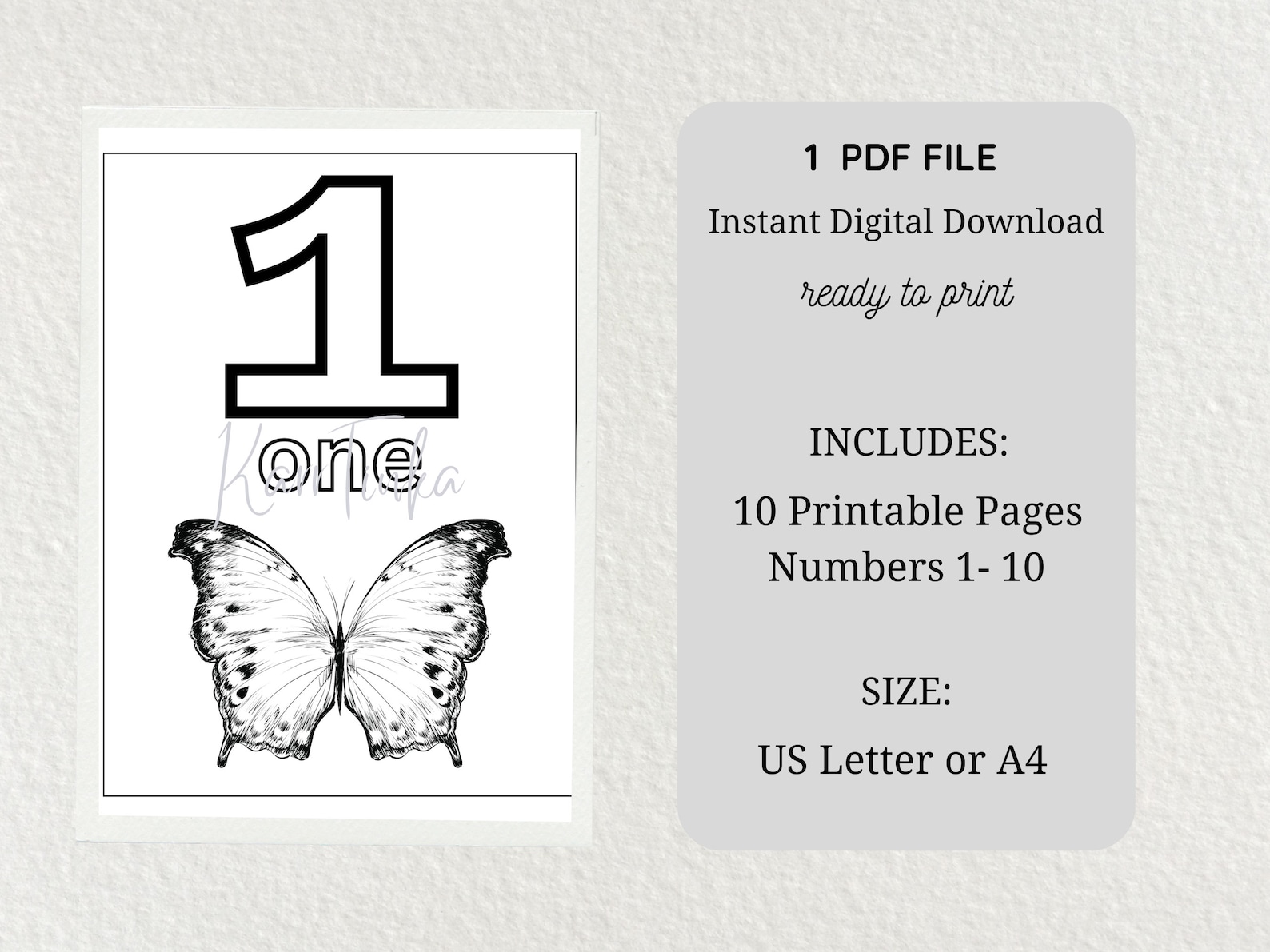 1-10 Numbers Printable Coloring Page Worksheets, Number Coloring Sheets ...
