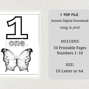 1-10 Numbers Printable Coloring Page Worksheets, Number Coloring Sheets ...