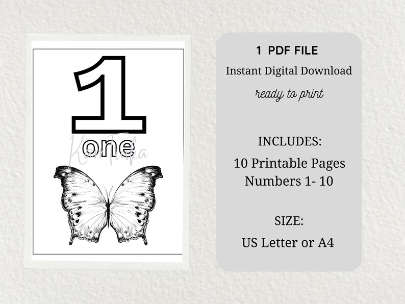 1-10 Numbers Printable Coloring Page Worksheets, Number Coloring Sheets ...