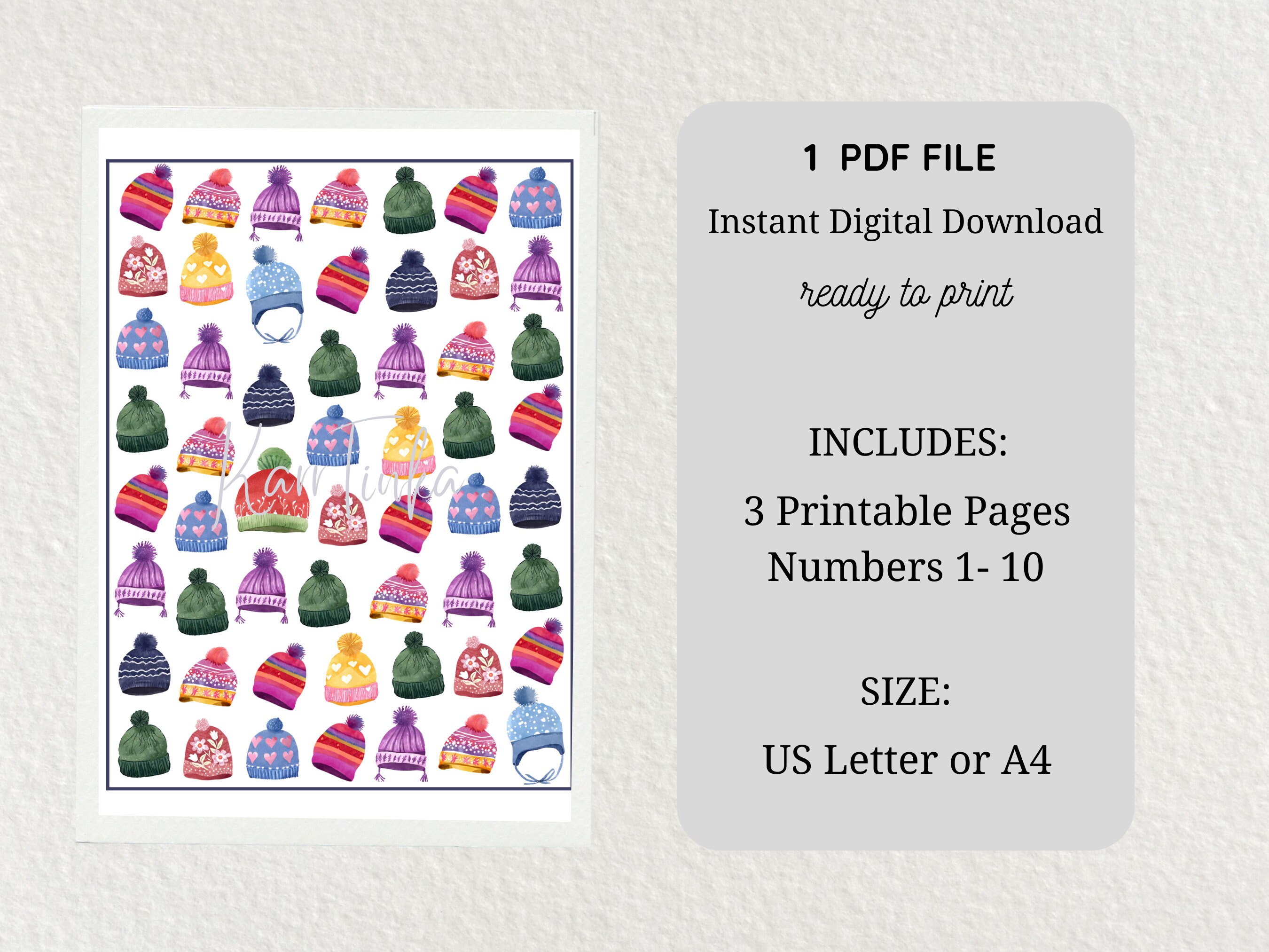 Winter Count and Graph Worksheets, Winter Math Activity, Counting 1-10 ...