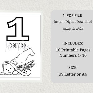 Halloween 1-10 Numbers Printable Coloring Page Worksheets, Number ...