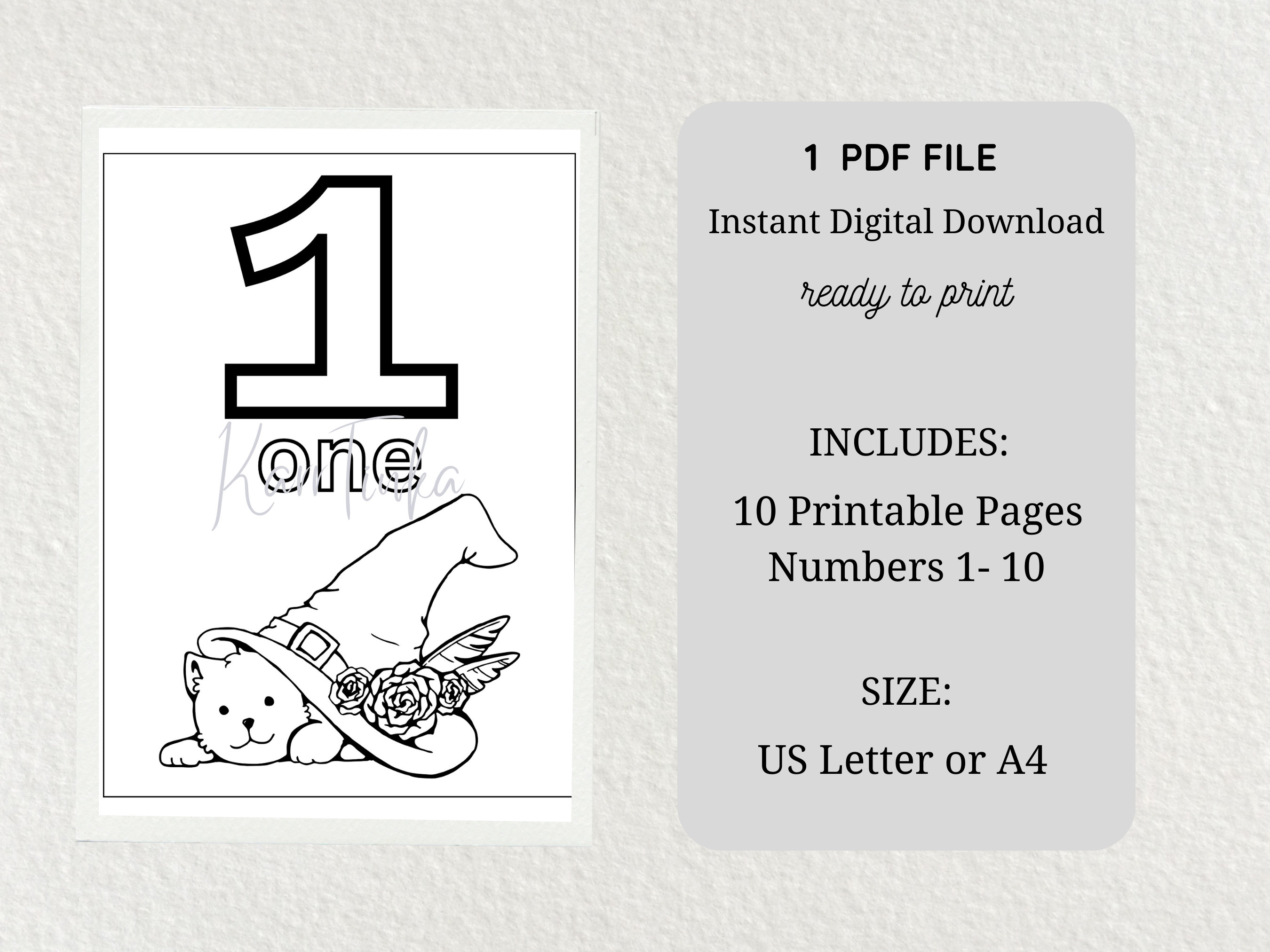 Halloween 1-10 Numbers Printable Coloring Page Worksheets, Number ...