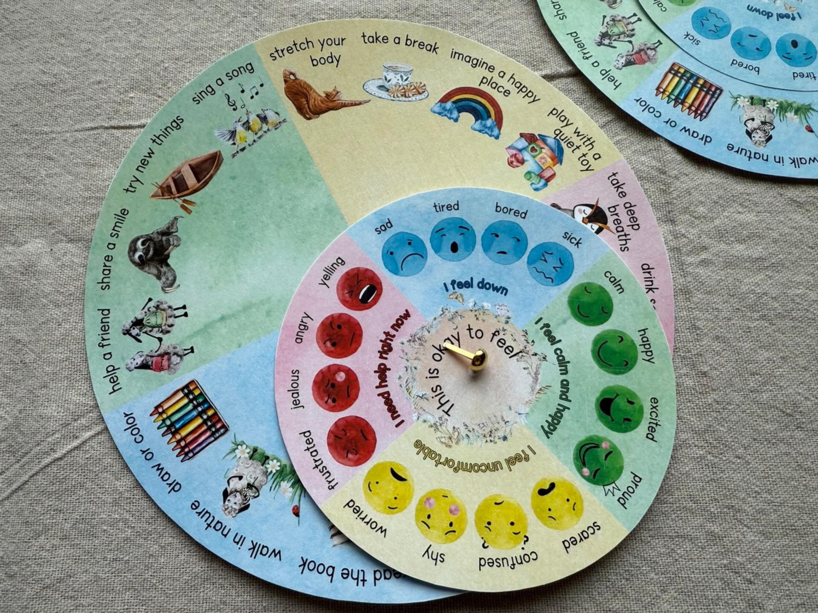 Emotions Wheel, Feelings Wheel Chart, Coping Skills and Emotional ...