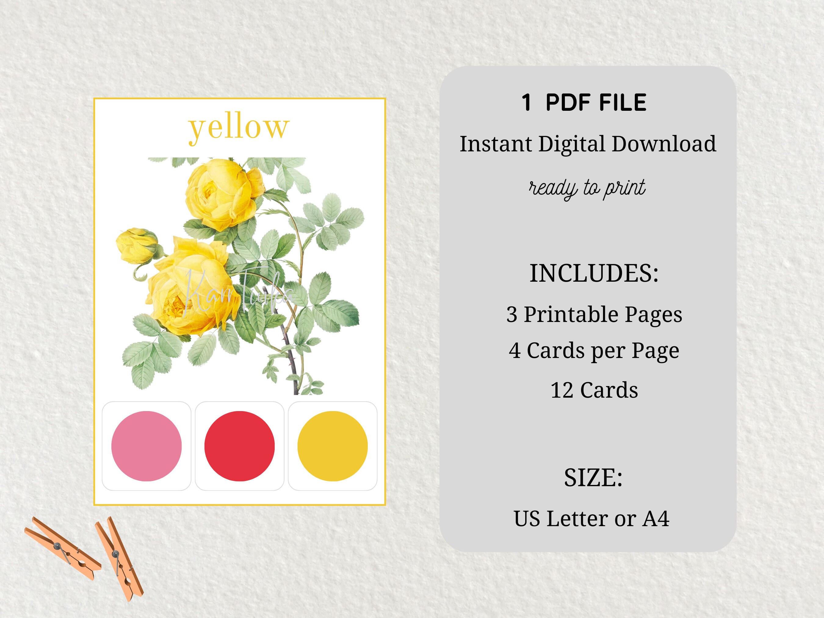 Colors Clip Cards, Colors Learning, Toddler Sorting Activity, Preschool ...