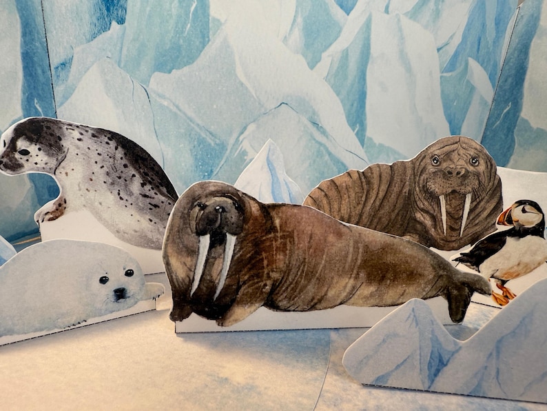 Polar Nature Scenes Cutouts, Build the Arctic Habitat, Printable Winter ...
