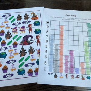 Halloween Count and Graph Worksheets, Math Activity, Counting 1-10 ...