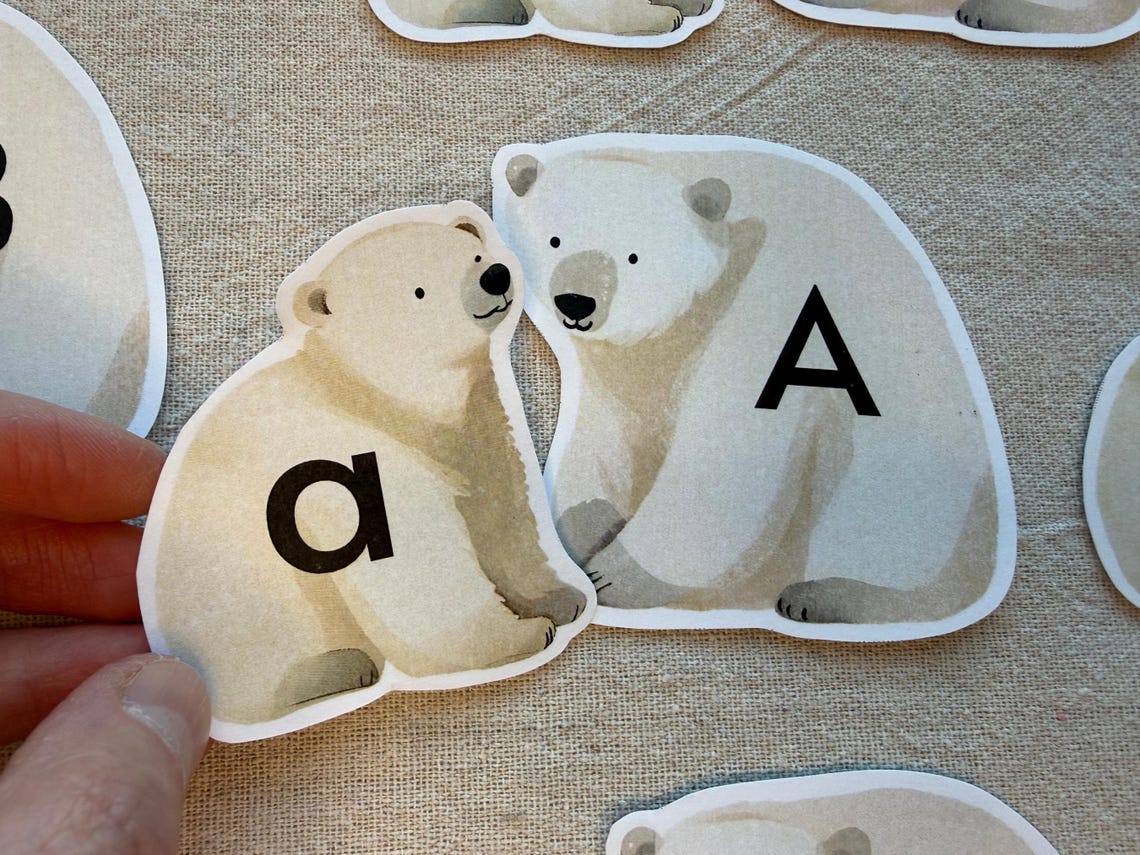 Polar Bear Letter Matching Cards, Alphabet Recognition Activity ...
