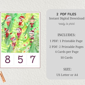 Christmas Count and Clip Cards 1-10, Count and Match, Numbers Learning ...