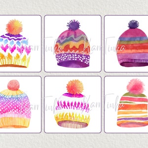 Winter Hats Matching Cards, Toddler Sorting Activity, Preschool ...