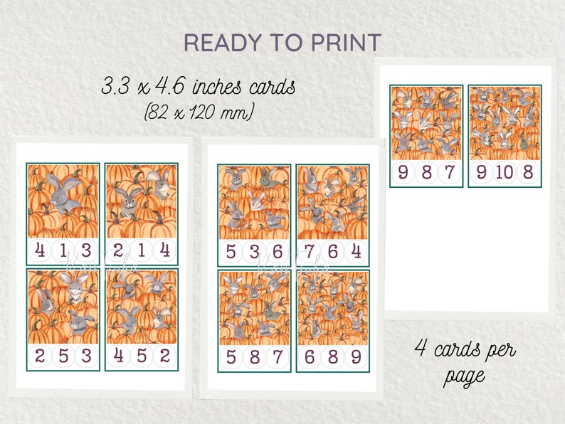 Rabbit Count and Clip Cards 1-10, Count and Match, Numbers Learning ...