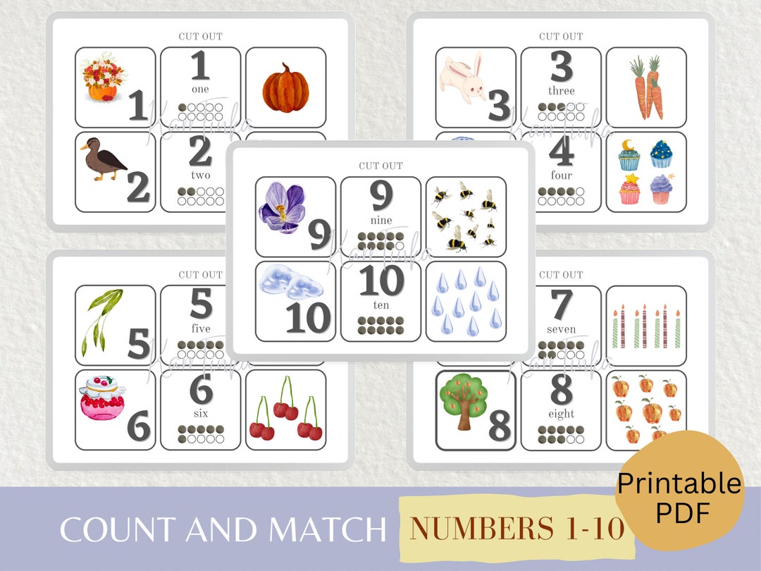 Números del 1 al 10 Contar, Contar y unir, Actividad de conteo para ...