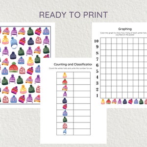 Winter Count and Graph Worksheets, Winter Math Activity, Counting 1-10 ...