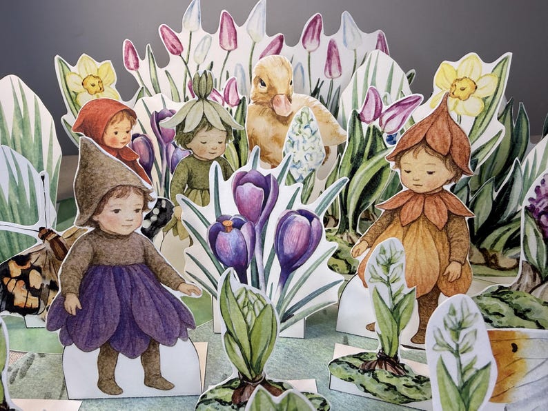 Build a Flower Fairy Garden, Printable Spring Diorama, Play Set, DIY ...