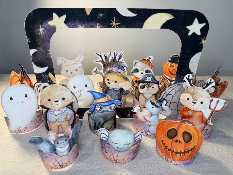 Halloween Puppet Theater, Paper Puppet Theater, Play Craft Toy, DIY ...