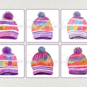 Winter Hats Matching Cards, Toddler Sorting Activity, Preschool ...