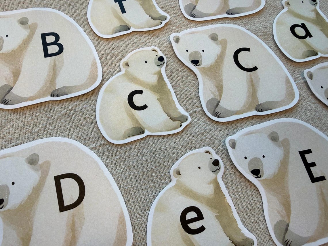 Polar Bear Letter Matching Cards, Alphabet Recognition Activity ...