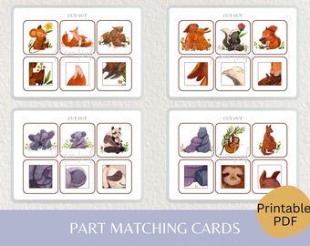 Silhouette Matching Cards Toddler Sorting Activity Preschool - Etsy
