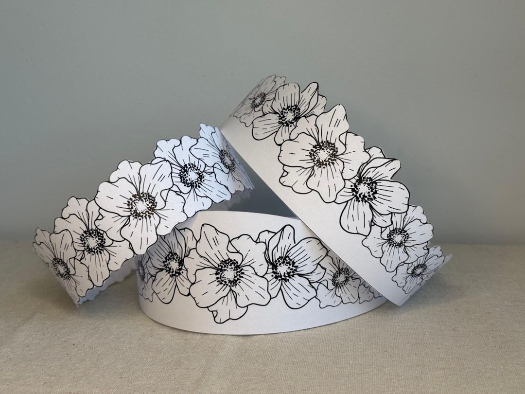 Spring Summer Flower Coloring Paper Crown, DIY Seasonal Paper Crafts ...