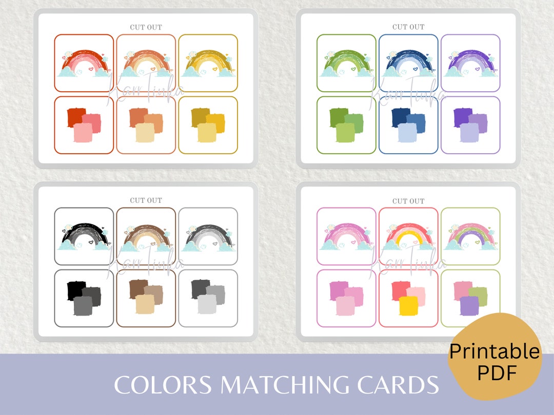 Colors Matching Cards, Color Toddler Sorting Activity, Preschool ...