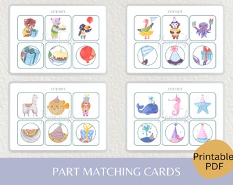 Silhouette Matching Cards Toddler Sorting Activity Preschool - Etsy