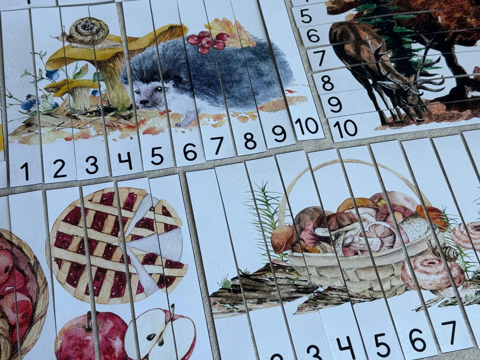 Autumn Fall Number Sequence Math Puzzles, Numbers 1-5, Numbers 1-10 ...