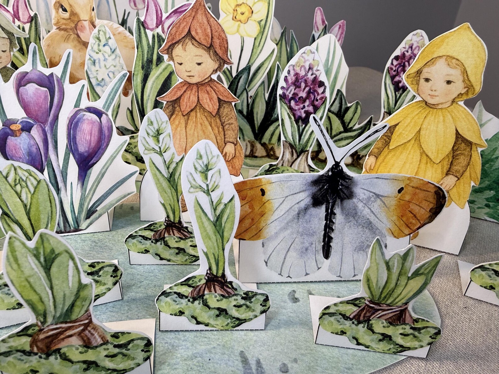 Build a Flower Fairy Garden, Printable Spring Diorama, Play Set, DIY ...