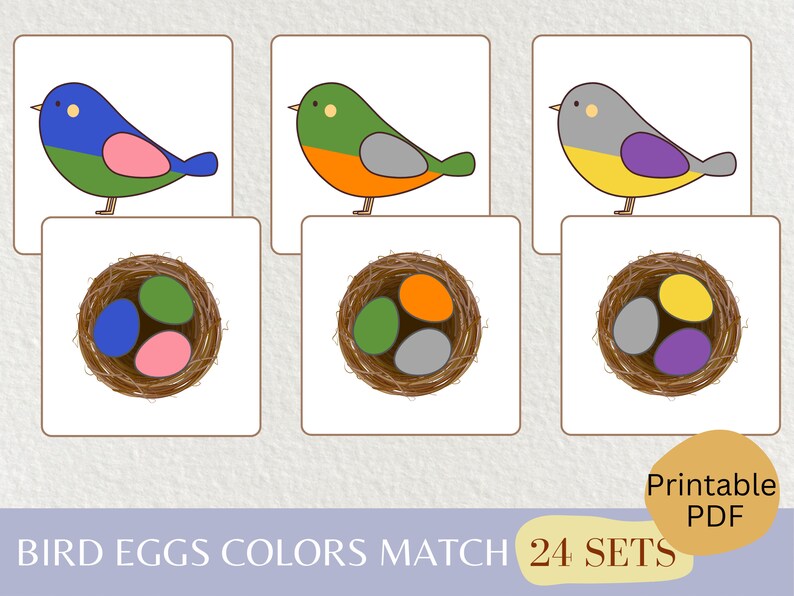 Colors Matching Cards, Colors Recognition Activity, Preschool Matching ...