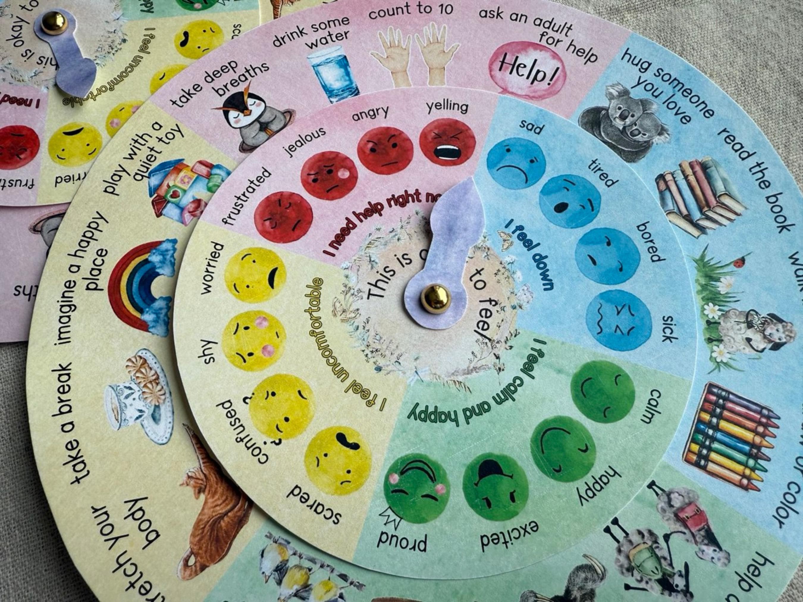 Emotions Wheel, Feelings Wheel Chart, Coping Skills and Emotional ...
