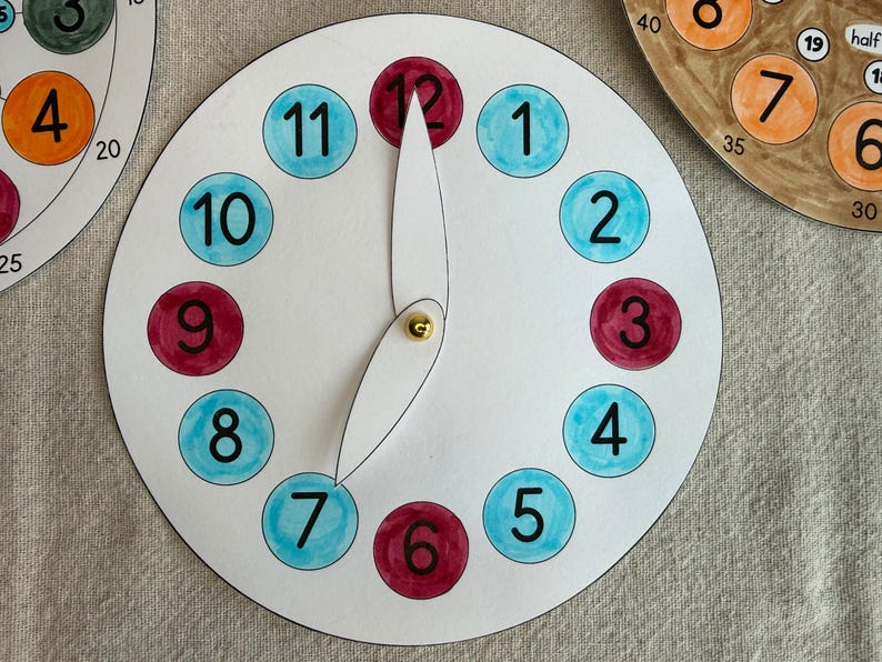 Printable Build a Clock Coloring Set, Telling Teach Learning Time, What ...