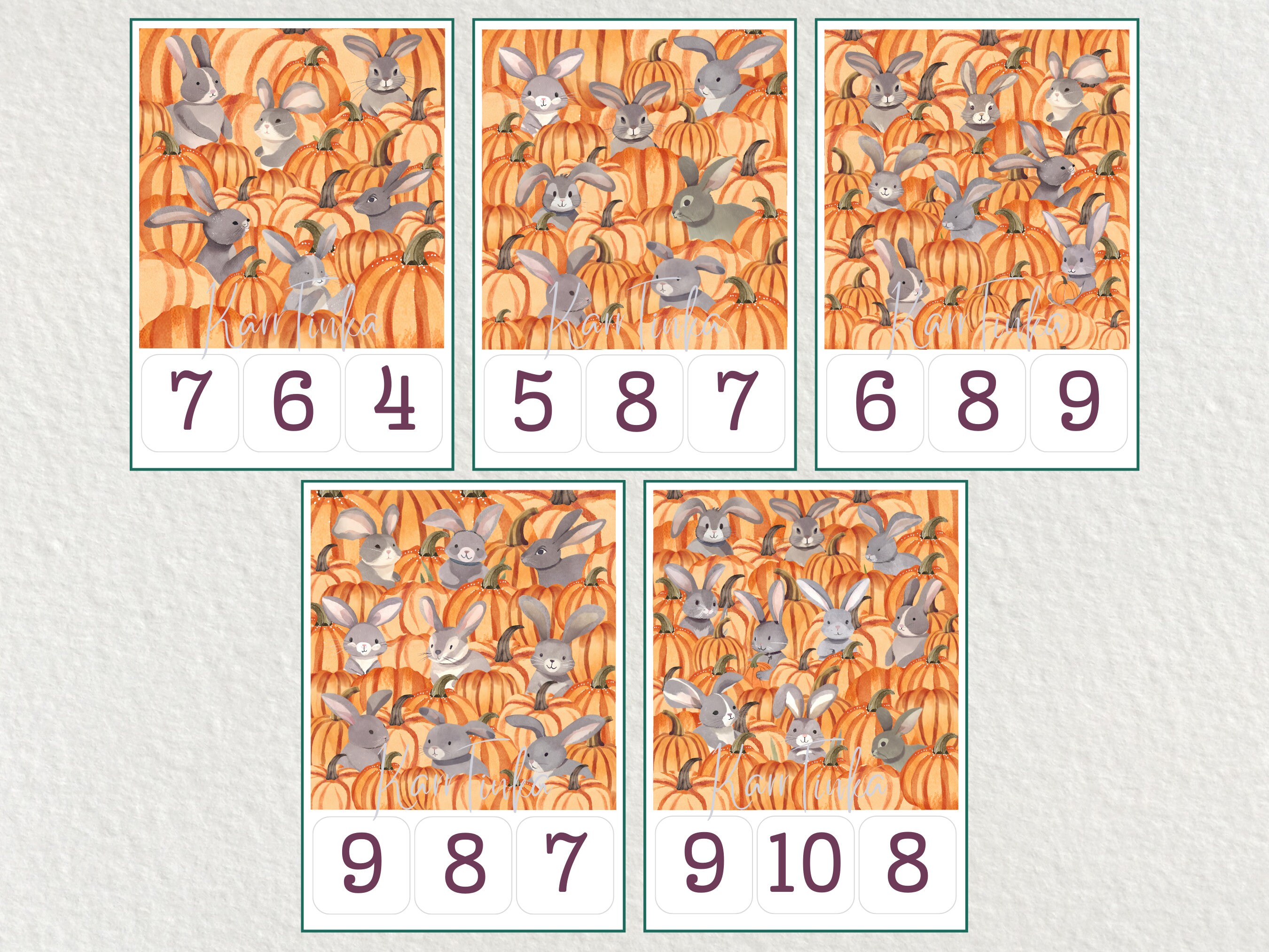 Rabbit Count and Clip Cards 1-10, Count and Match, Numbers Learning ...