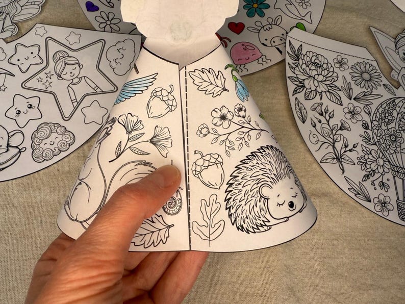 Fairy Dolls Paper Craft Kit, Paper Doll Coloring Set, Printable Paper ...