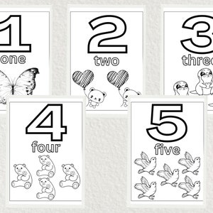 1-10 Numbers Printable Coloring Page Worksheets, Number Coloring Sheets ...