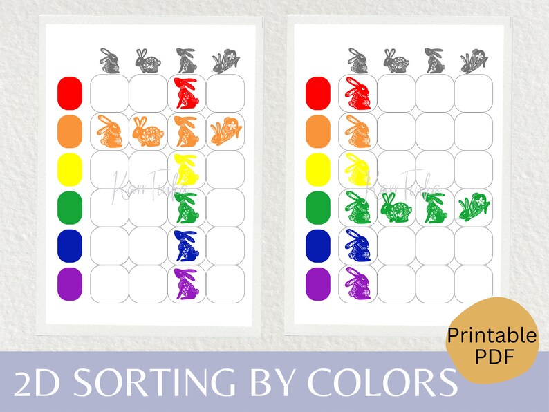 Color Sorting Activity for Toddler, Color Recognition Game, Preschool ...