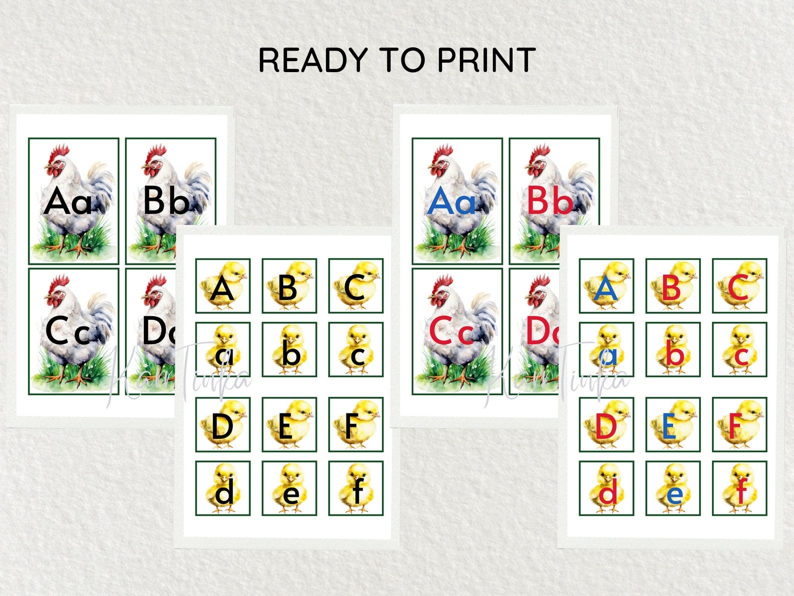 Chicks Letter Matching Cards, Alphabet Recognition Activity, Montessori ...