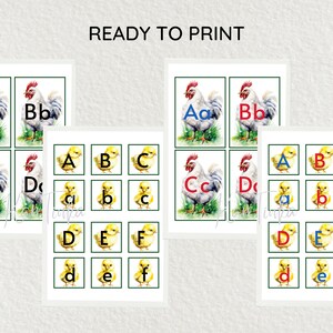 Chicks Letter Matching Cards, Alphabet Recognition Activity, Montessori ...