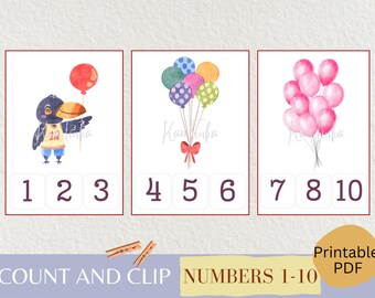 Construction Count and Clip Cards, Counting Game, Counting Activity ...