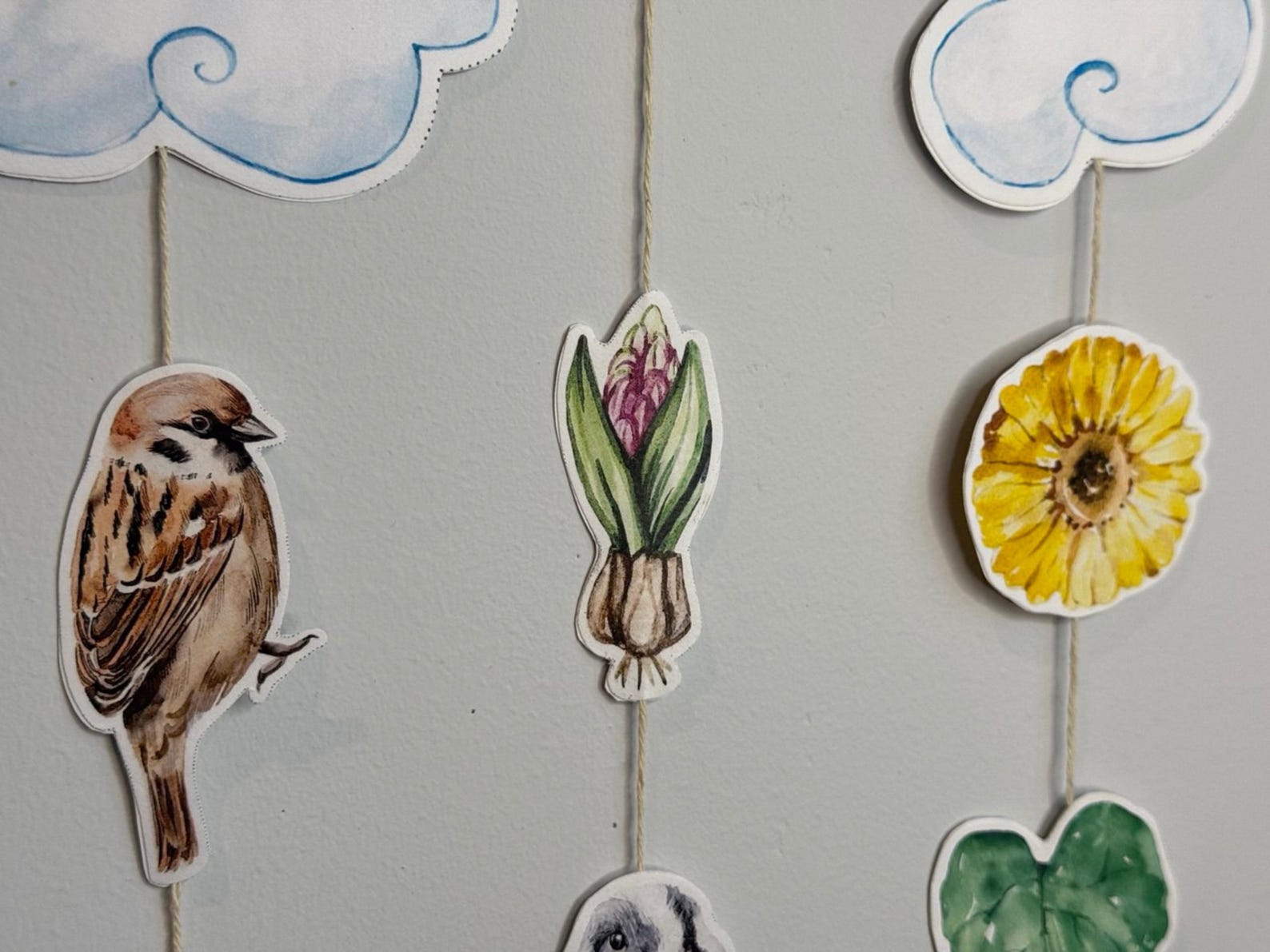 Spring Paper Mobile, Printable Wall Hanging, DIY Paper Spring Decor ...