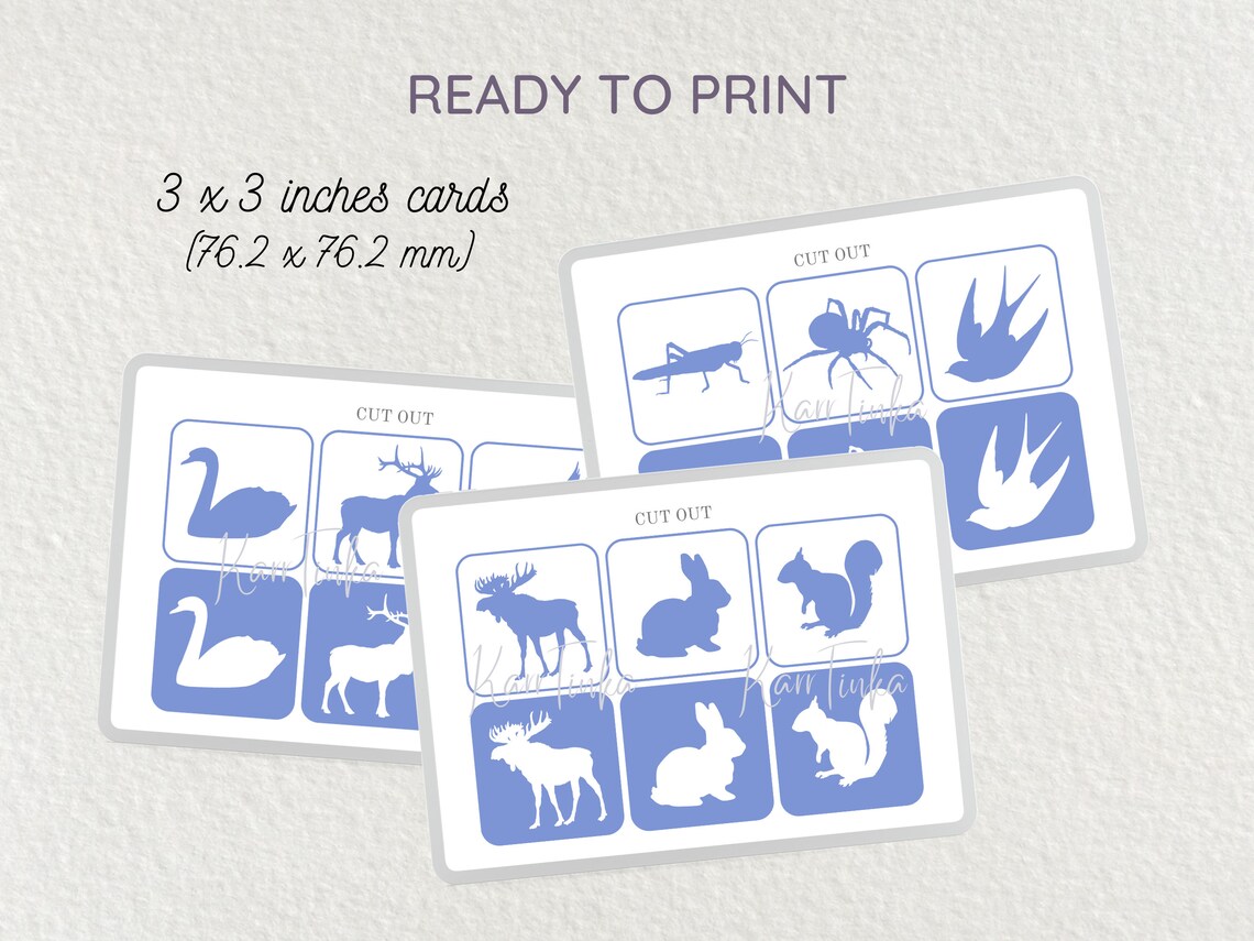 Nature Silhouette Matching Cards, Toddler Sorting Activity, Preschool ...