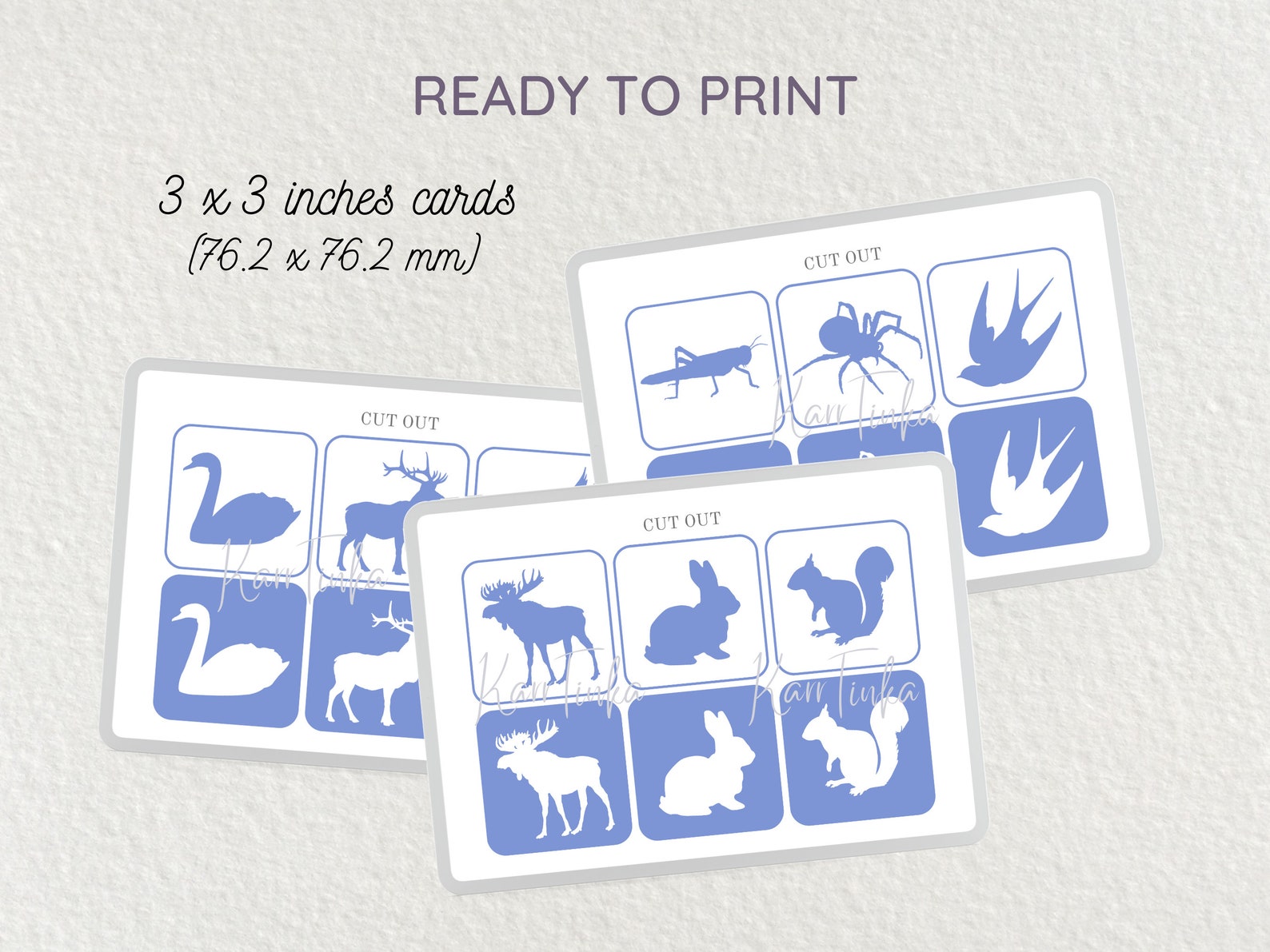 Nature Silhouette Matching Cards, Toddler Sorting Activity, Preschool ...