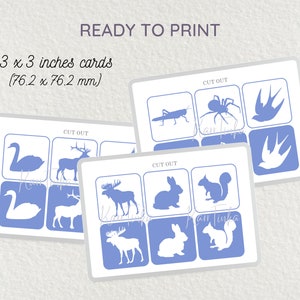 Nature Silhouette Matching Cards, Toddler Sorting Activity, Preschool ...