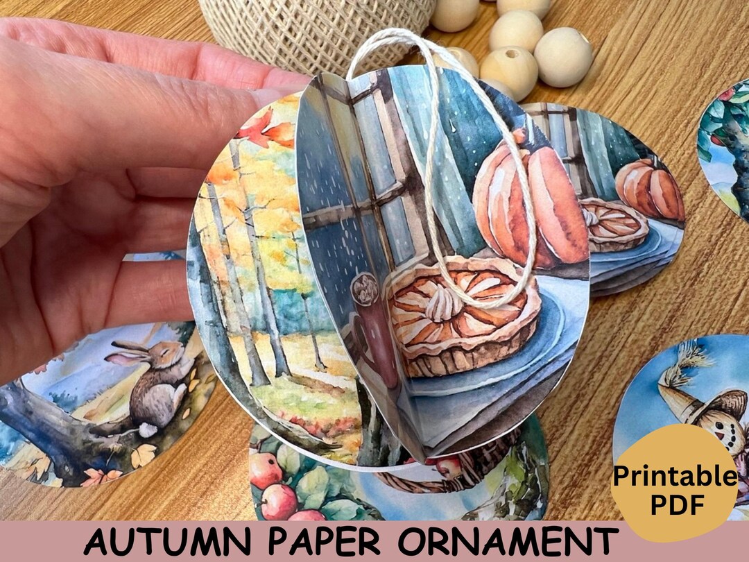 Autumn Paper Ornament, Fall Kid Craft Activity, DIY Kid Paper Autumn ...