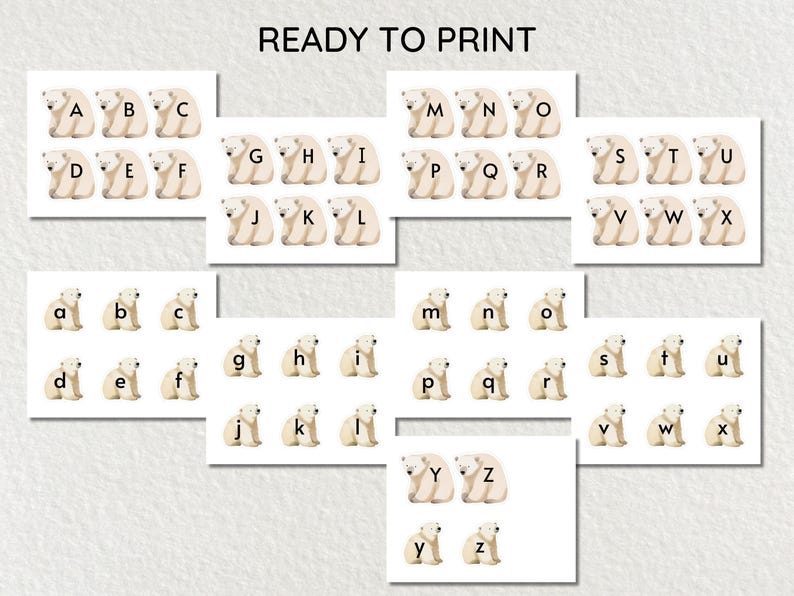 Polar Bear Letter Matching Cards, Alphabet Recognition Activity ...