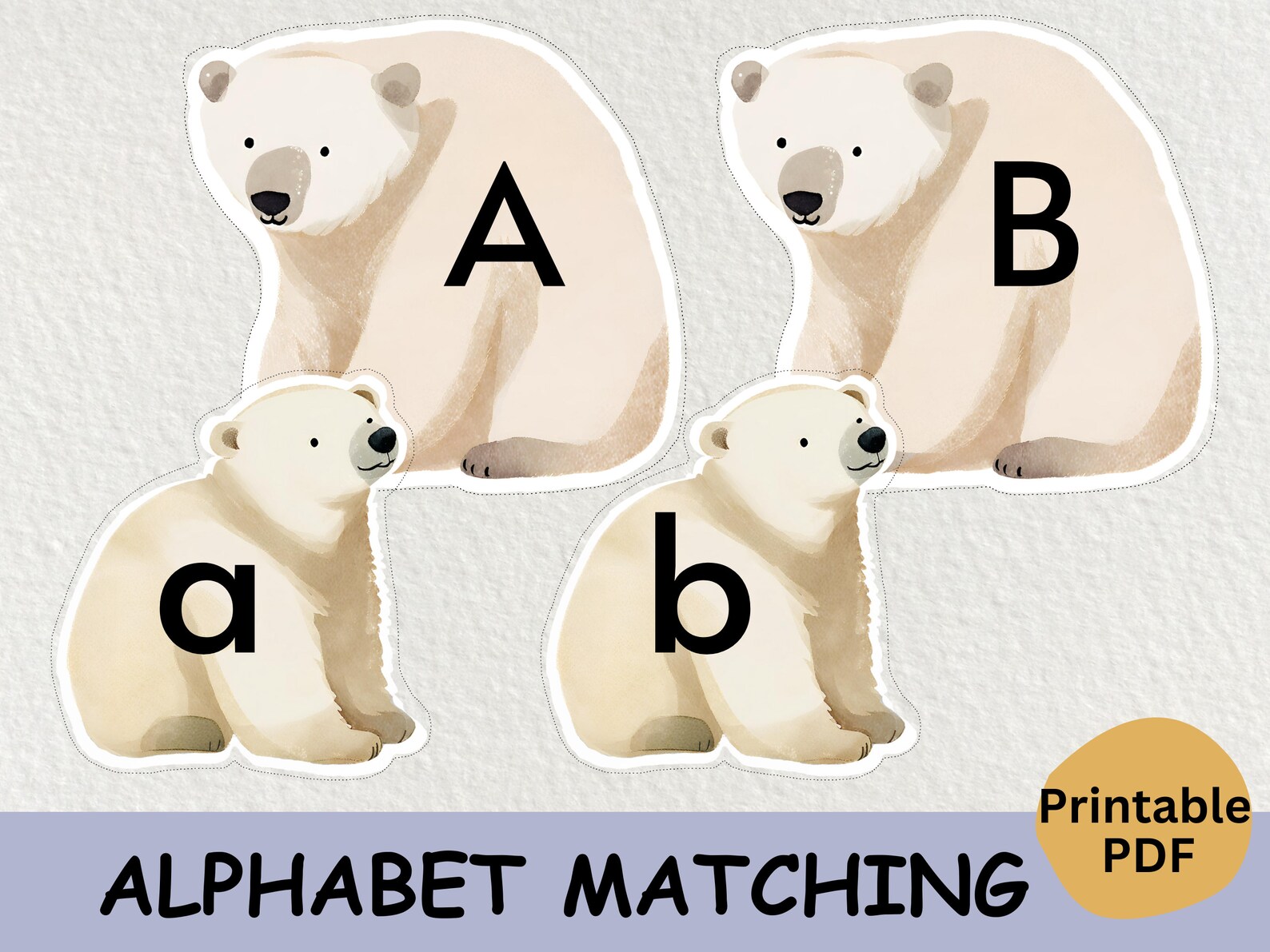 Polar Bear Letter Matching Cards, Alphabet Recognition Activity ...